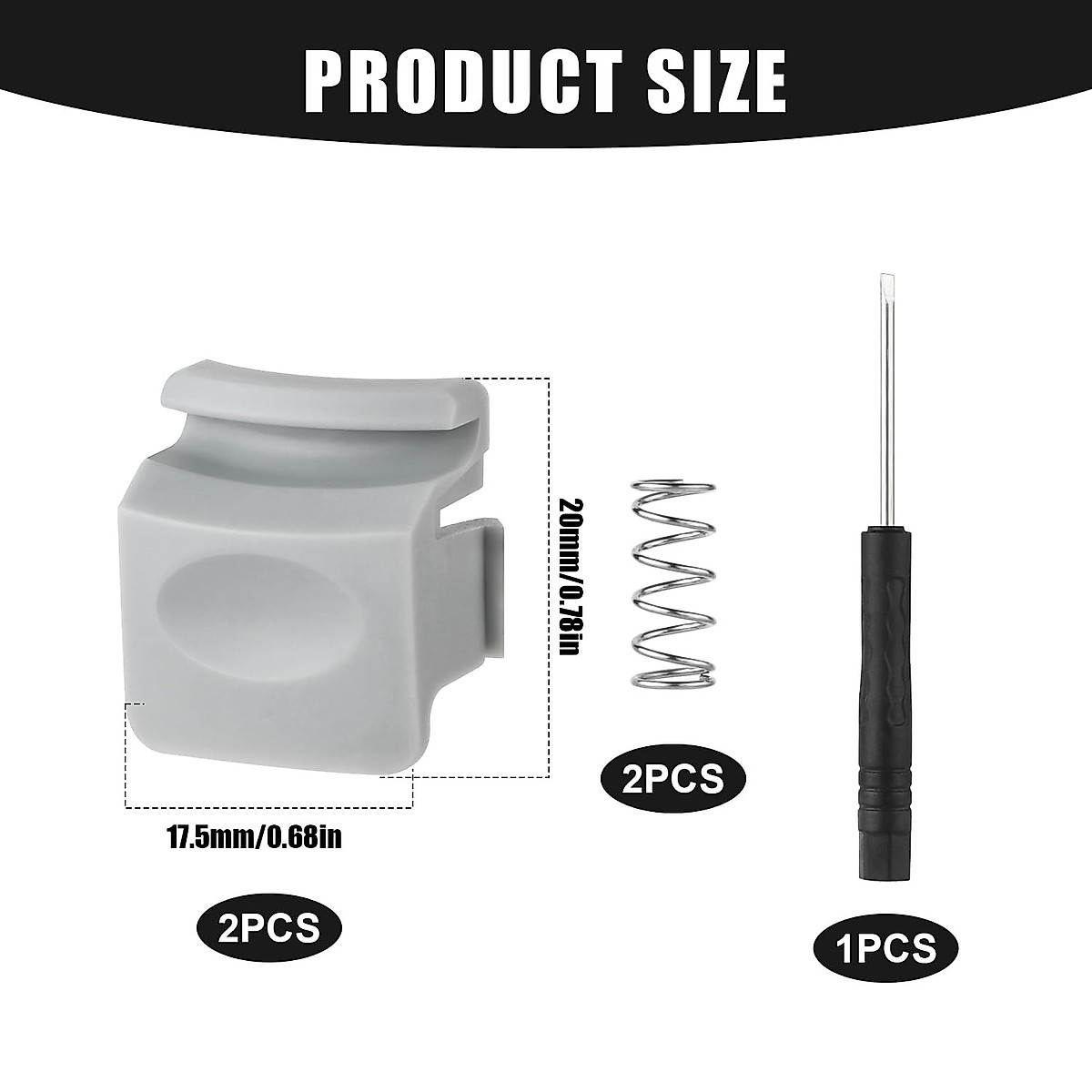 PEUTIER 2pcs Replacement Button Compatible with Owala FreeSip 24oz 32oz, BPA-Free Water Bottle Lid Mouth Push Button Switch Replacement Parts for Owala 16/19/24/32/40oz Bottle Accessories, Grey