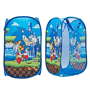 Sonic Anime Kids Room Collapsible Storage Bin Pop Up Hamper, One Size, (100% Officially Licensed Product)