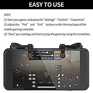 IFYOO Mobile Game Trigger, Mobile Gaming Controller Compatible with PUBGG/Fortnitee/Call of Duty Mobile, Z108 Aim & Fire Triggers for iPhone and Android Phone, 1 Pair with 2 pcs Finger Sleeves