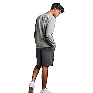 Russell Athletic Mens Cotton & Jogger with Pockets Athletic Shorts, Basic Cotton - Black Heather, Large US