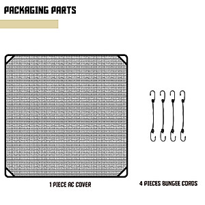 TANG Outdoor Air Conditioner Mesh Cover for Outside AC Units 36"x36" Air Conditioning A/C Top Cover Keep Leaves Debris Out with Bungee Cords All Seasons