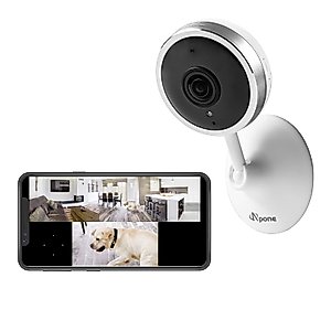 Apone 5MP IP Security Cameras Intdoor for Home Surveillance, Dual Screen Auto Tracking, Motion Detection, Tilt Baby Monitor Camera with 180-degree for Night Vision, Up to 128GB SD Card Supported
