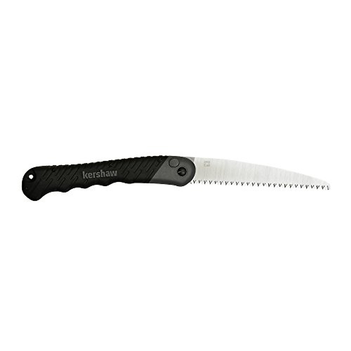 Kershaw Taskmaster Folding Saw (2555X); for Camping and Hunting with Serrated High Performance 7 in. Steel Blade, Lock Button Release and Glass-Filled Nylon Handle with Rubber Overlay