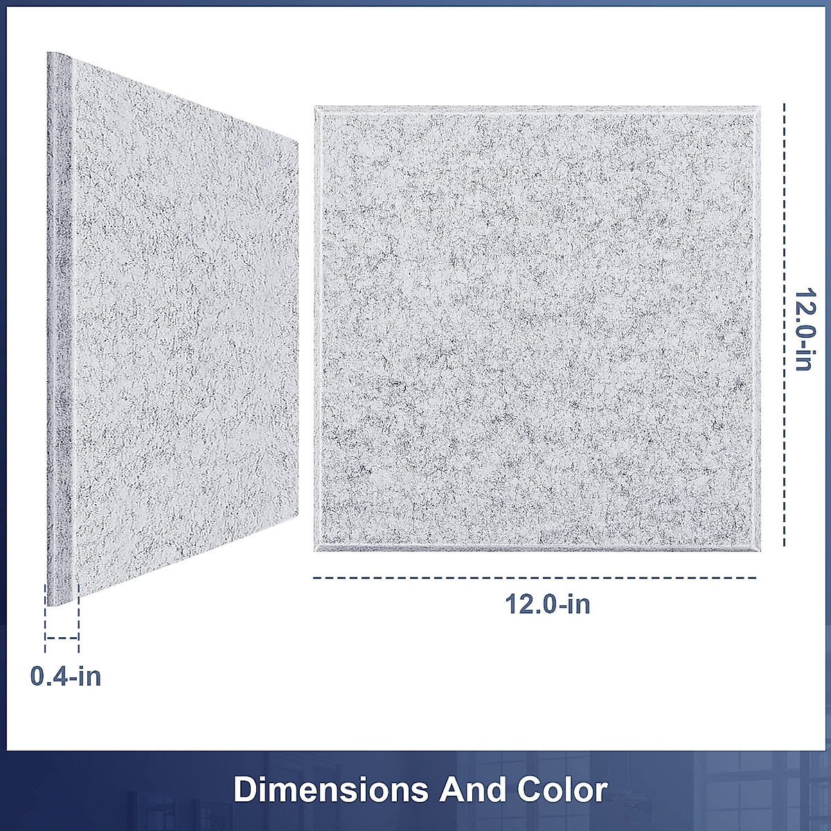 Upgraded 12 Pack Acoustic Panels Sound Proof Foam Panels Sound Proof Padding, 12"X12"X 0.4" High Density Bevled Edge Sound Panel, Idea for Acoustic Treatment & Wall Decoration (Black)