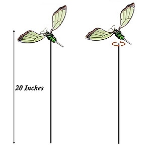Juegoal 20 Inch Butterfly Garden Stakes Decor, Dragonfly Stakes, Hummingbird Glow in Dark Metal Yard Art for Mom, Mothers Day Ideal Gifts, Indoor Outdoor Lawn Pathway Patio Ornaments, Set of 3