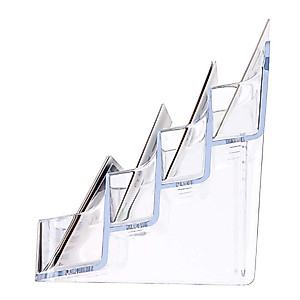 Hipiwe 2pcs 8 Pockets Acrylic Business Card Holder Stand Clear Desktop Countertop Acrylic Index Card Filling Display