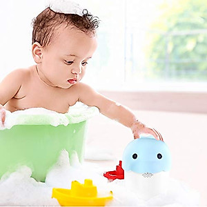 Navaris Baby Hair Rinser - Cute Animal Cup for Bath with 3 Different Pour Spouts - Rinse Shampoo and Keep Water Out of Baby's Face and Eyes - Blue