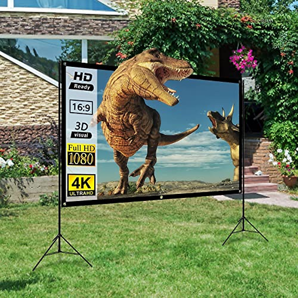 SuanlaTDS 16:9 HD Projector Projection Movies Screen, Foldable Anti-Crease Portable for Home Outdoor Indoor Support