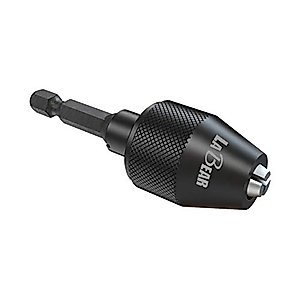 LaBear Drill Chuck Keyless Mini 3-Jaw Adapter with Quick-change 1/4" Hex Shank to Hold 1.5-6mm Alloy Black Drill Bits Milling Cutters