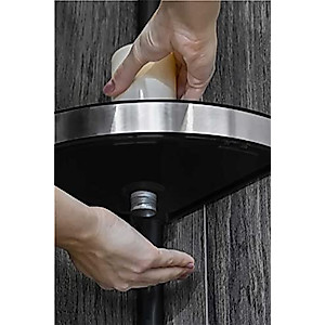 Architeckt Vale Designs Bathroom Corner Shower Caddy Unit 3 Shelves Tall Storage Organiser Black Wall Mounted Modern Plastic Adjustable