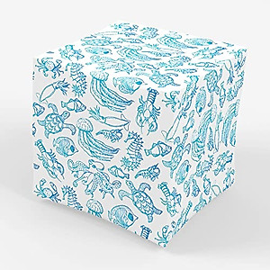 Stesha Party Ocean Coastal Gift Wrap Wrapping Paper - Folded Flat 30 x 20 Inch - 3 Sheets