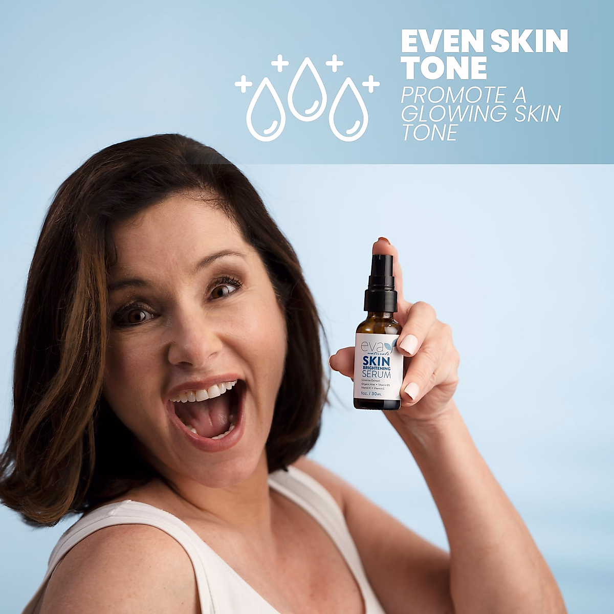 Licorice Extract Skin Brightening Serum by Eva Naturals - Face Serum for an Even Complexion - With Peptides, CoQ10 and Vitamin E