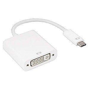 Cable Leader USB 3.1 Type C Male to DVI Female Adapter, 1080p Video Converter with HDCP Support, Compatible with iPhone 15 Pro/Max, MacBook Pro/Air, iPad Pro, Dell XPS 13, Samsung, White