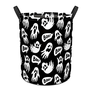 Halloween Boo Ghosts Laundry Hamper,laundry Basket,Waterproof Storage Bin for Bedroom,Clothes Organizer Basket,Toys and Blankets in Bathroom