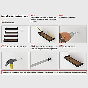 RLAVBL Wall Shelves Set of 4, Rustic Storage Wood Wall Mounted Floating Shelves for Bedroom Living Room Kitchen