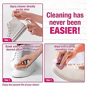ShoeAnew Quick ’n Brite Cleaning Kit - Footwear Cleaner for All Shoe Types - Sneakers, Boots, Dress Shoes, Collectibles - 12 Ounce Bottle, Soft Bristle Brush and Premium Microfiber Cloth