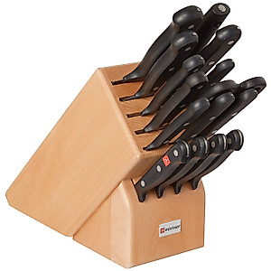 Wüsthof Gourmet Knife Block Set, One Size, Beechwood Block, Stainless Knives
