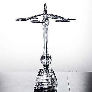 XINDAM 6 Hook Design Tabletop Stemware Rack/Rotate 6 Wine Glass Storage Holder Stand Air Drying Rack，Perfect for Bar, Wine Cellar, Basement, Cabinet, Pantry, etc