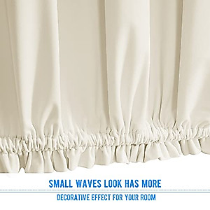 NICETOWN Ivory White Velvet Short Curtain 40 inches - Elegant French Door Curtain for Kitchen Window Light Blocking Luxury Curtain Panel for Nursery/Kids Bedroom Decor, W25 x L40, 1 Panel