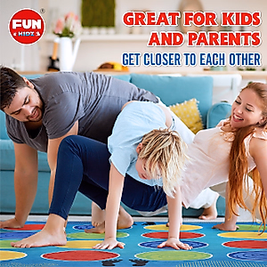 Classic Twist Poses Floor Game, FunKidz Giant Mat Party Games for Kids Adults Bigger Size Family Indoor and Outdoor Activity for Boys Girls Gift