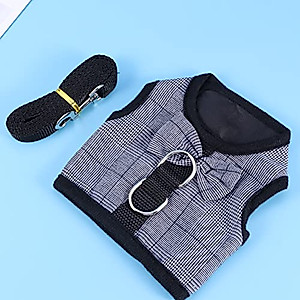 ULTECHNOVO Hamster Clothes Harness and Leash Small Animal Harness Vest Small Pet Bowknot Costume for Ferrets Rats Guinea Pig Chinchilla Teacup Chihuahua M