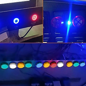 GASHER 12V/24V/110V 20mA Energy Saving Indicator Light Mounting Hole Size 22mm (7/8 Inch) Red Green (110V) 10 Pcs