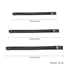 Oinsi Cremation Jewelry Leather Bangle Bracelets For Women Men 12 mm Braided Bracelet Keepsake Memorial Urn Jewelry Gifts With Stainless Steel Clasp