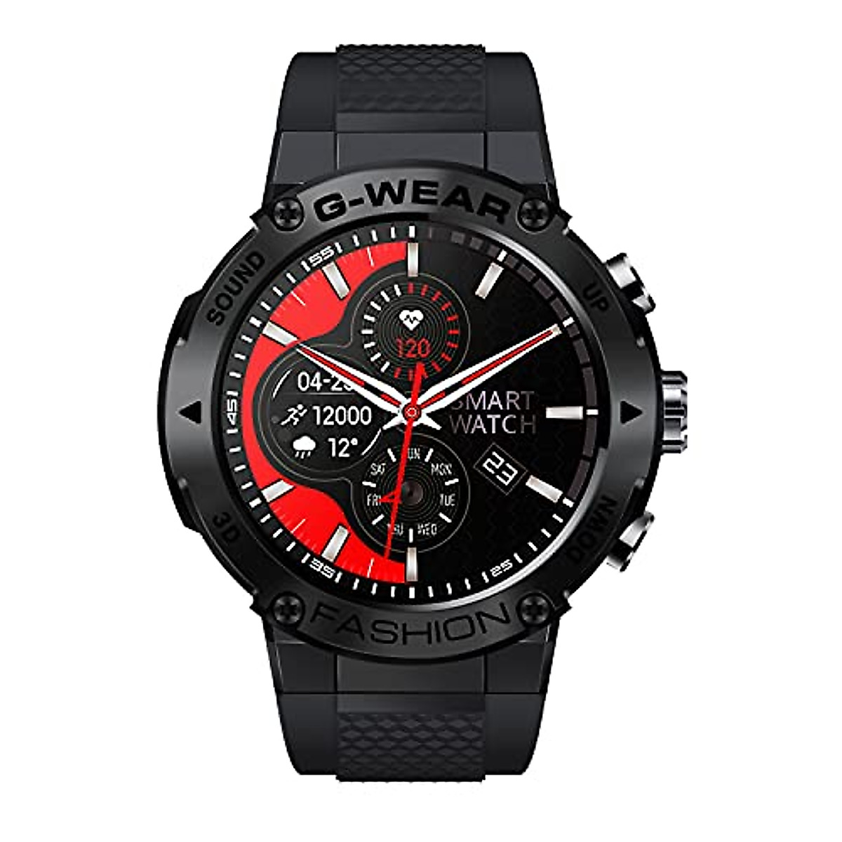 COSULAN Smart Watches for Men, Sport Fitness Watch with IPS Screen/Bluetooth Calling/Auto Heart Rate Monitor/Blood Pressure/SpO2/Sleep Monitor/Waterproof, Fashion SmartWatch（Black）