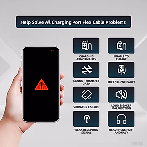 CYKJGS for iPhone XR Charging Port Replacement OEM Headphone Audio Jack Flex Cable USB Charge Dock Connector Assembly Microphone Antanna Repair Tool Kit Magnetic Pad White A1984 A2105 A2106 A2108