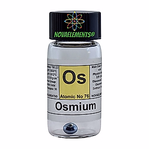 Osmium Metal Element 76 Sample Os, Pure 0.5 Grams 99,99% Inside Labeled Glass Vial