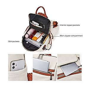 OPAGE Leather Backpack Purse for Women Fashion Tassel Ladies Shoulder Bags Designer Large Backpack Travel Bag