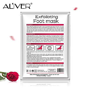 3 Pack Foot Peel Mask, Rose Exfoliating Foot Masks for Baby Feet, Foot Peel Remove Dead Skin and Calluses,Repair Rough Heels in 1-2 Weeks,Great Valentines Day Gift for Men and Women(3pcs rose foot mask)