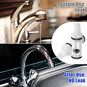 Enhon 3 Pack Faucet Cartridge Replacement Kit Compatible with Moen 1224 1224B Double Handle Faucets and Tub Showers, Durable Brass and Plastic