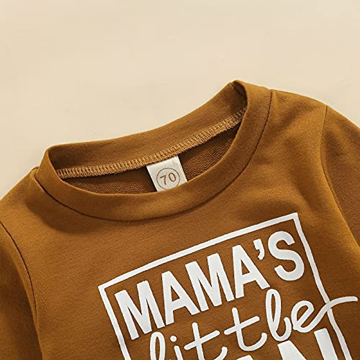 Fernvia Newborn Baby Boys Girls Toddler Sweatshirt Pullover Long Sleeve Top Shirt Letter Sun Printed Cotton Infant Jumper Tops (B Khaki, 12-18 Months)