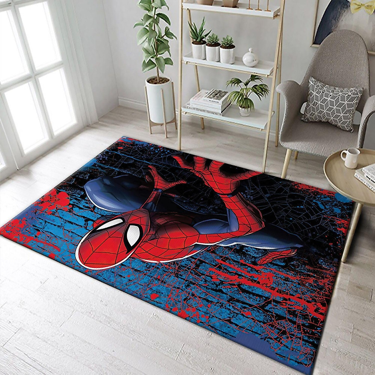 TIMELESSLIVING Superhero rug Super Hero Area Rug Cartoon Movie living room Bedroom Decor Kids Room Rug PHDB05