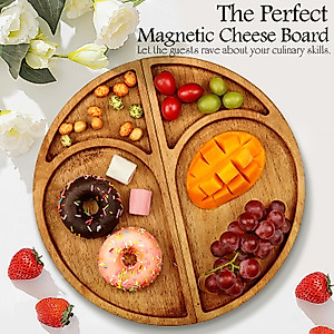 Jiulory Premium Solid Wood Charcuterie Board Gift Set - Extra Large Magnetic Cheese Board Wooden Tray Serving Platter Housewarming, Christmas, and Valentine's Gifts