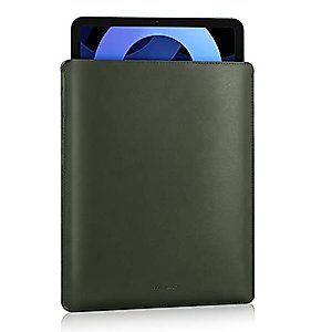 MoKo 9-11 Inch Tablet Sleeve, PU Leather Briefcase Slim Stylish Case Fits New 11-inch iPad Pro M4/iPad Air M2 2024, iPad Air 5/4/3th 10.9/10.5, iPad 10/9/8th Gen 10.9/10.2,Tab S8/S9 11, Midnight Green
