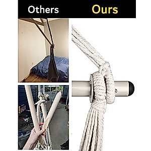 Miztli Hammock Chair Hanging Chair Swing with Foot Rest, Max 500 Lbs, Steel Spreader Bar with Anti-Slip Rings-2 Cushions Included-for Bedroom Indoor and Outdoor