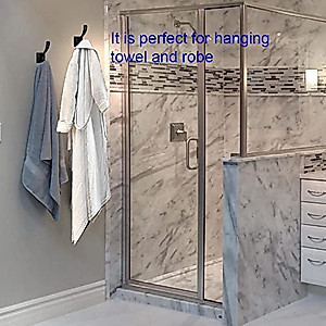 HOWMAX Black Coats Towels Hooks, Towel Robe Clothes Coat Hooks,Heavy Duty Wall Mount Hooks for Bath Bedroom Kitchen Pool Garage Hotel,2 Pack (Black)