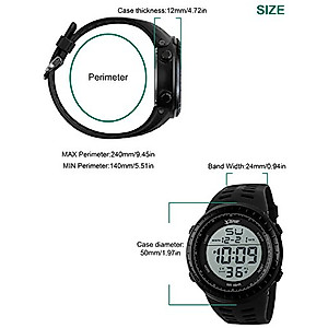 Digital Watch Men Sports LED Screen Large Face Military Watches for Men Waterproof Casual Luminous Stopwatch Alarm Simple Watch 1167