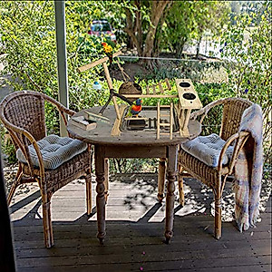 Parrots Playground Bird Play Stand Natural Wood Parrot Perch Gym Playpen Parakeet Nest with Feeder Cups Ladders Lovebirds Cage Accessories Toy Exercise Activity Center for Conure Cockatiel Lovebirds