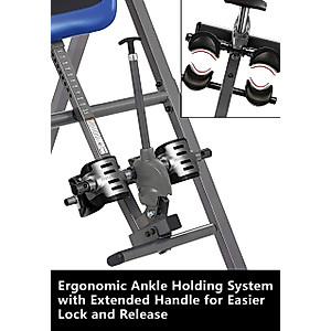 INNOVA HEALTH AND FITNESS ITM4800 Advanced Heat and Massage Inversion Table,Black/ Blue / Gray