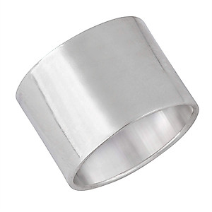 Silverly Wide Thumb Rings for Women in 925 Sterling Silver - Polished Silver Rings for Men - Chunky Men's Rings - Plain Simple Smooth Thick Band Ring - Mr and Mrs Gifts