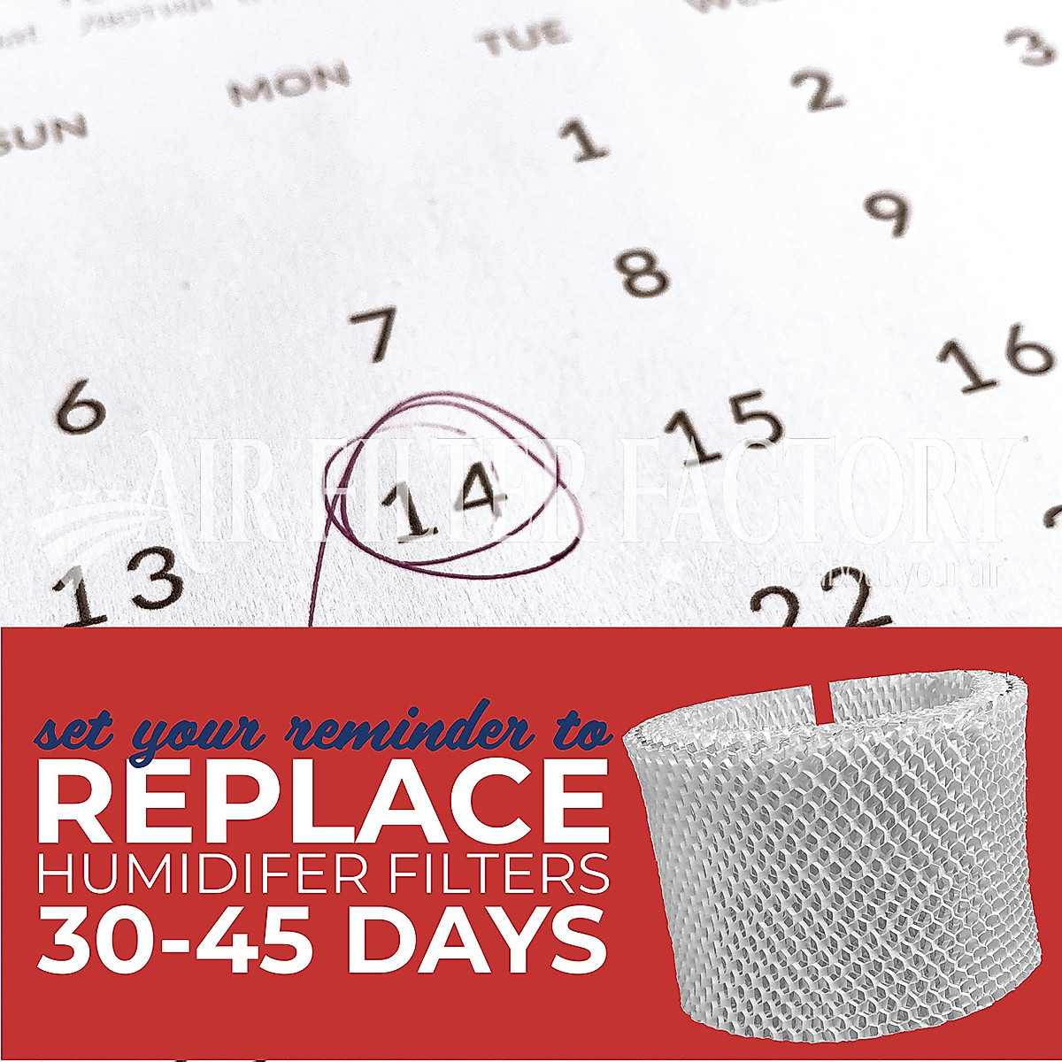 Air Filter Factory Replacement For MDH-0103JB Mainstays Humidifier Wick Filter 2-Pack