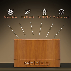 Magicteam Sound Machines White Noise Machine with 20 Non Looping Natural Soothing Sounds and Memory Function 32 Levels of Volume Powered by AC or USB and Sleep Sound Timer Therapy for Baby Kids Adults