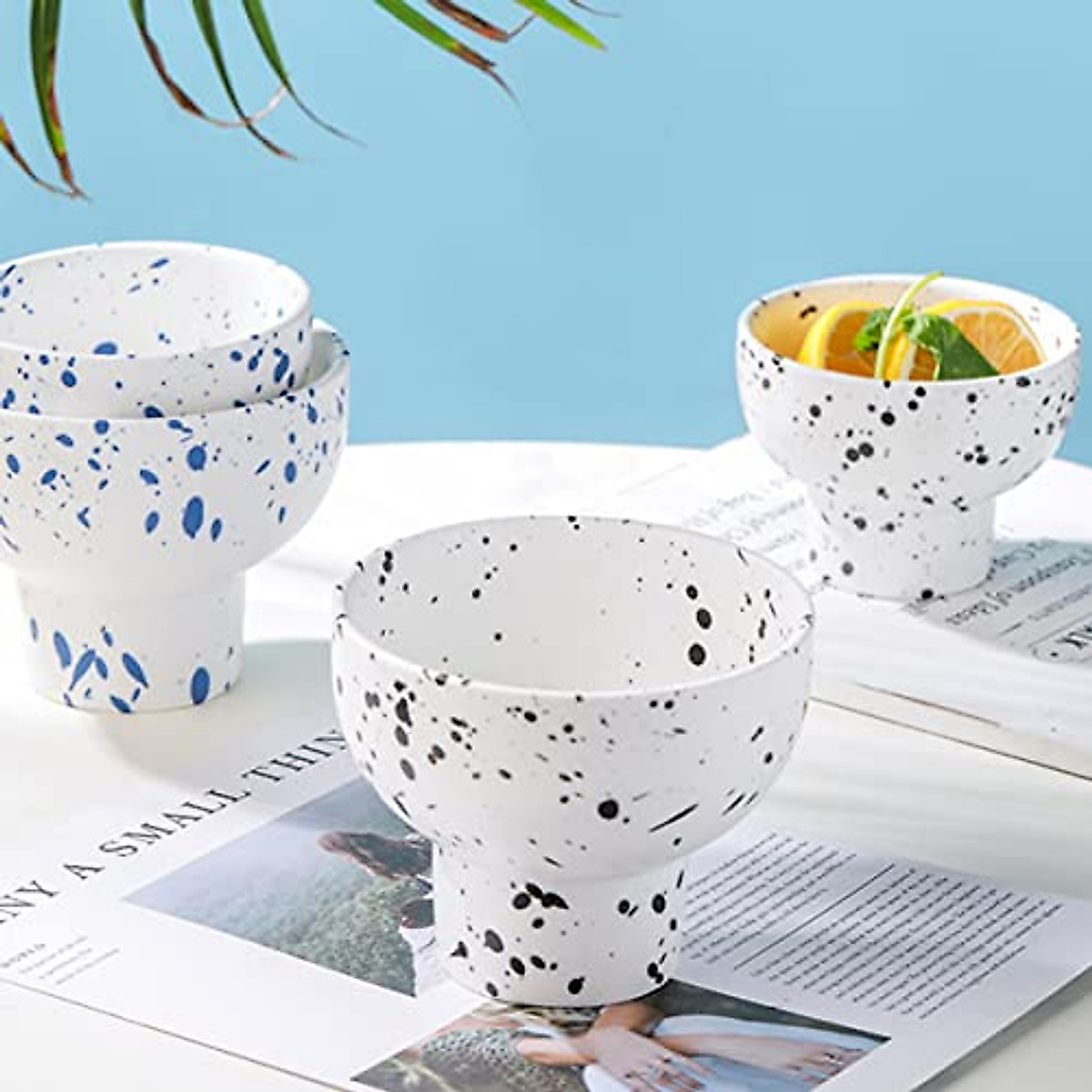 PAREKS 1pc Snack Tasters Dessert Cereal Trifle Bowls White Parfaits Yogurt Party Mixing Cups Multipurpose Milk Dishes Kitchen Soda Glass Drinking Juice Ceramic Footed Sauce