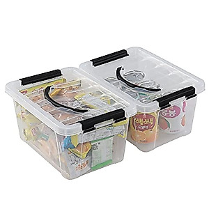 Farmoon 6 Quart Plastic Storage Bin, Stackable Container Box with Lid, 2 Packs
