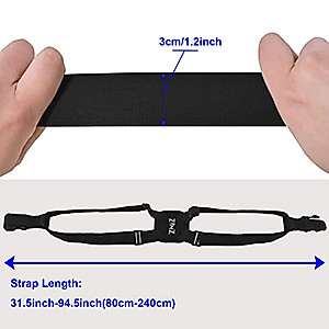 Luggage Strap, ZINZ High Elastic Suitcase Adjustable Belt Bag Bungees with Buckles and More Applications (Black-001)