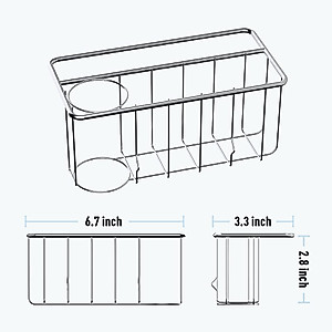 Sponge holder for kitchen sink, 3-in-1 Kitchen Sink Caddy with Adhesive Pad, SUS304 Stainless Steel Sink Sponge Holder, Kitchen Sink Organizer for Sponge, Dish Brush and Dish Towel, No Drilling