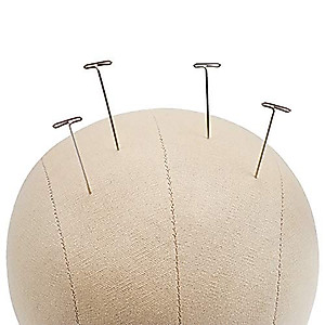 GEX 20"-24" Cork Canvas Block Head Mannequin Head Wig Display Styling Head With Mount Hole (Light Brown, 20")